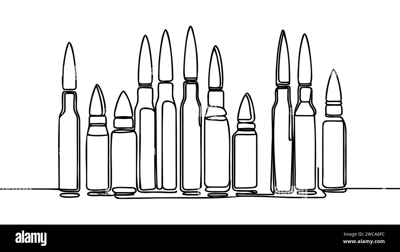 bullet outline icon. Weapon ammo sign. simple bullet outline design ...