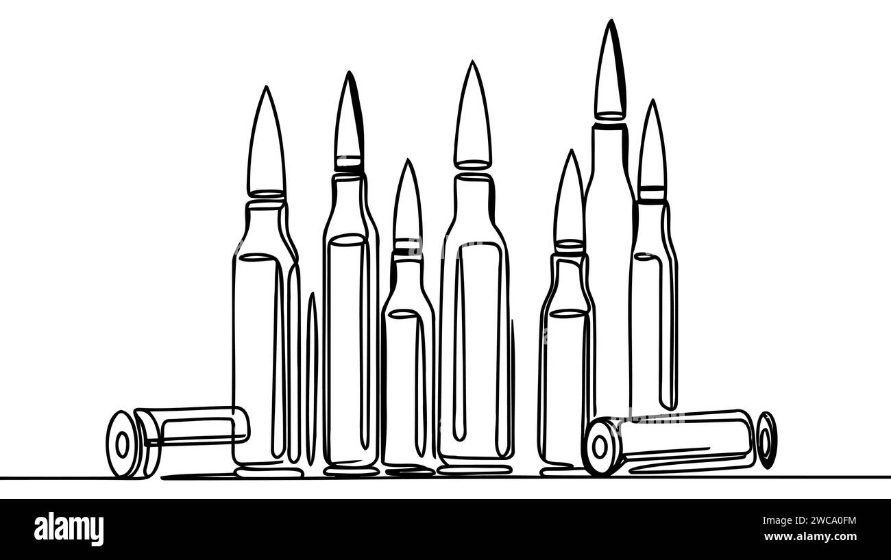 bullet outline icon. Weapon ammo sign. simple bullet outline design ...