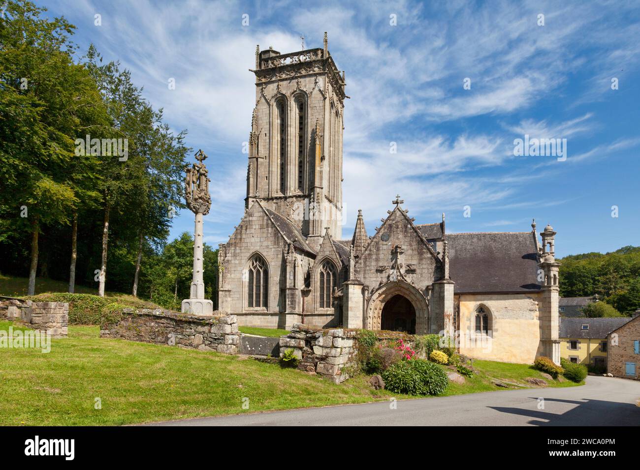 The chapel of Saint-Herbot, a former parish church, of rectangular plan ...