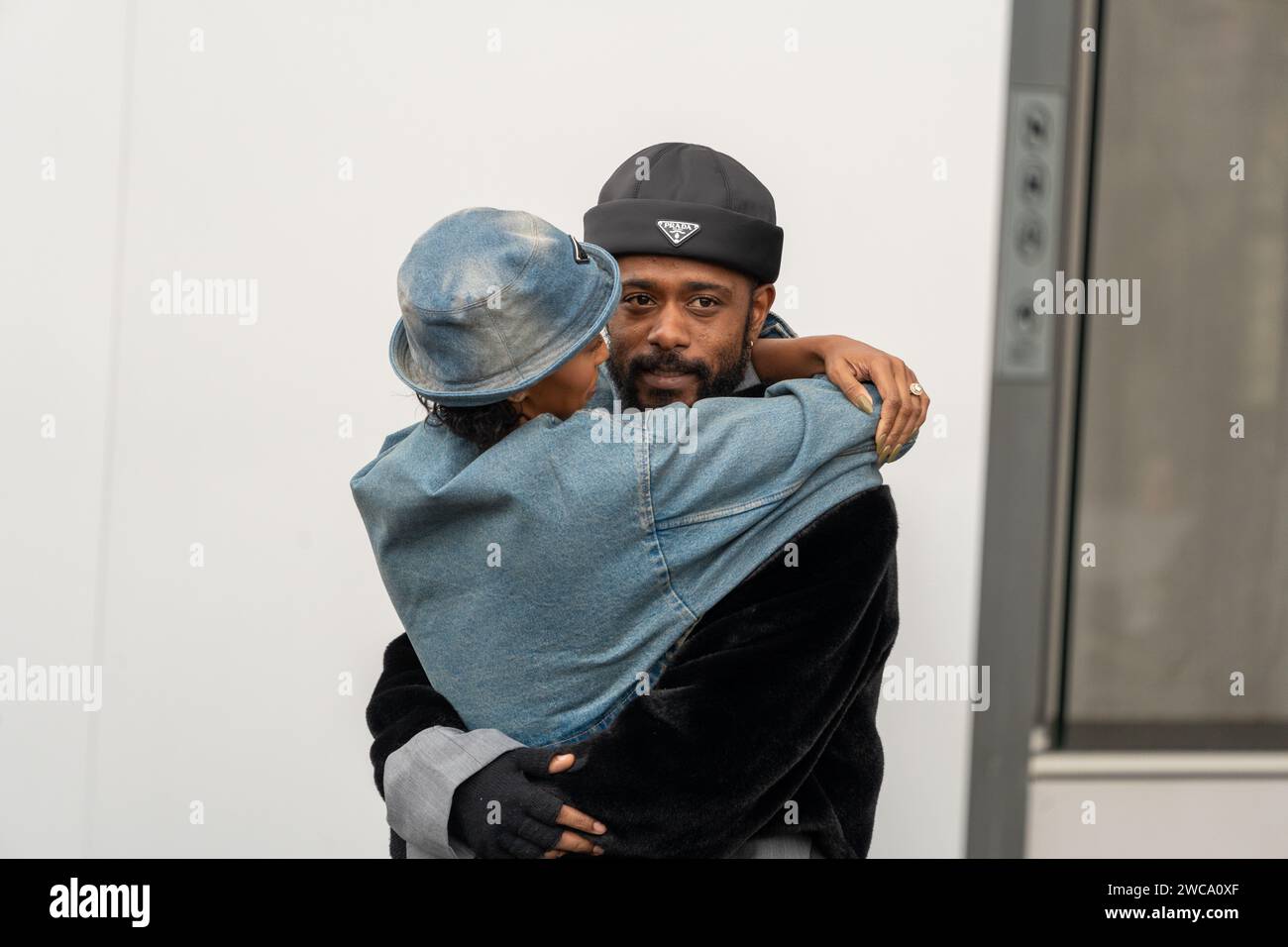 Milan, Italy. 14th Jan, 2024. LaKeith Stanfield and Kasmere Trice are ...
