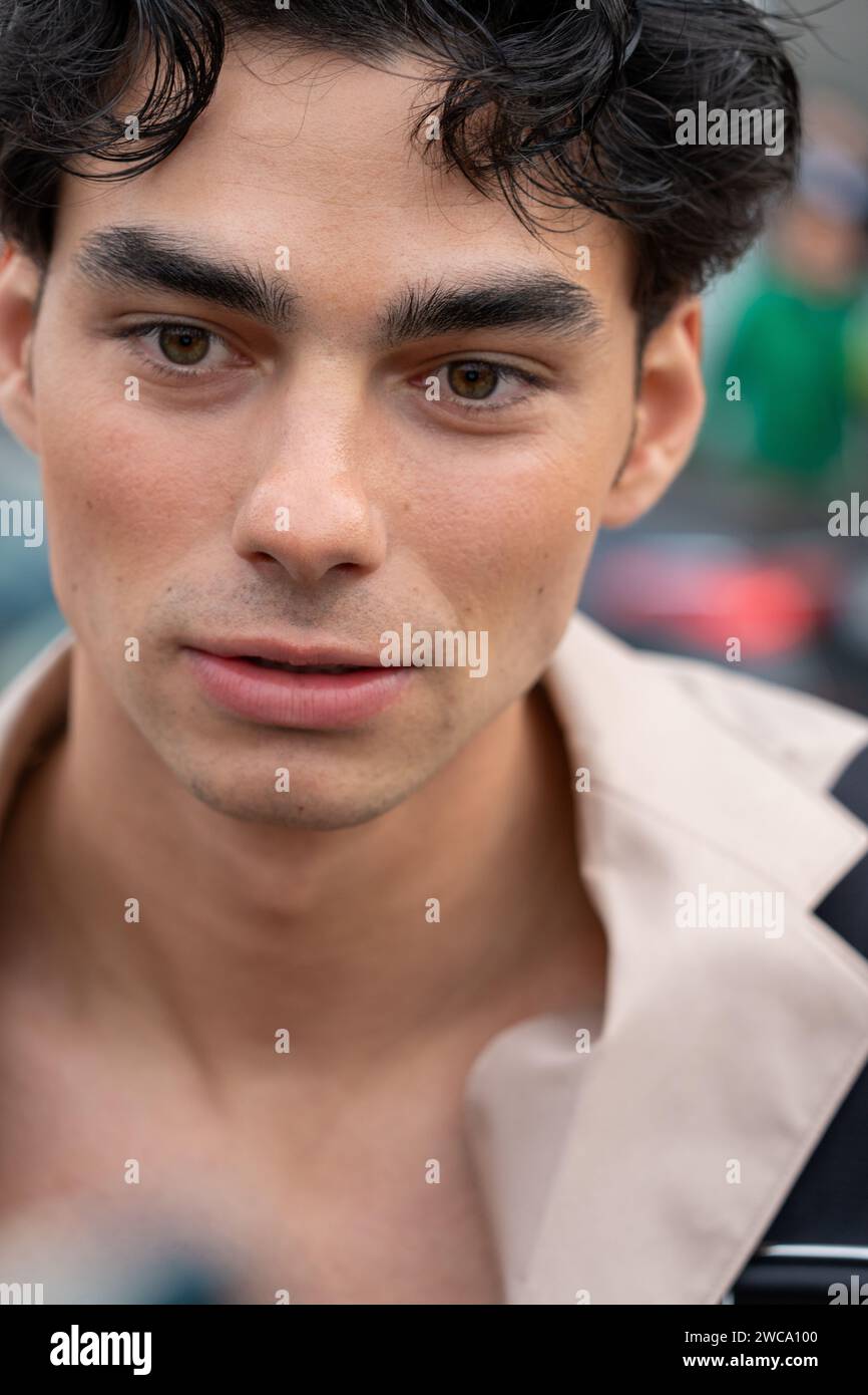 Milan, Italy. 14th Jan, 2024. Jacob Rott is arriving at the Prada ...