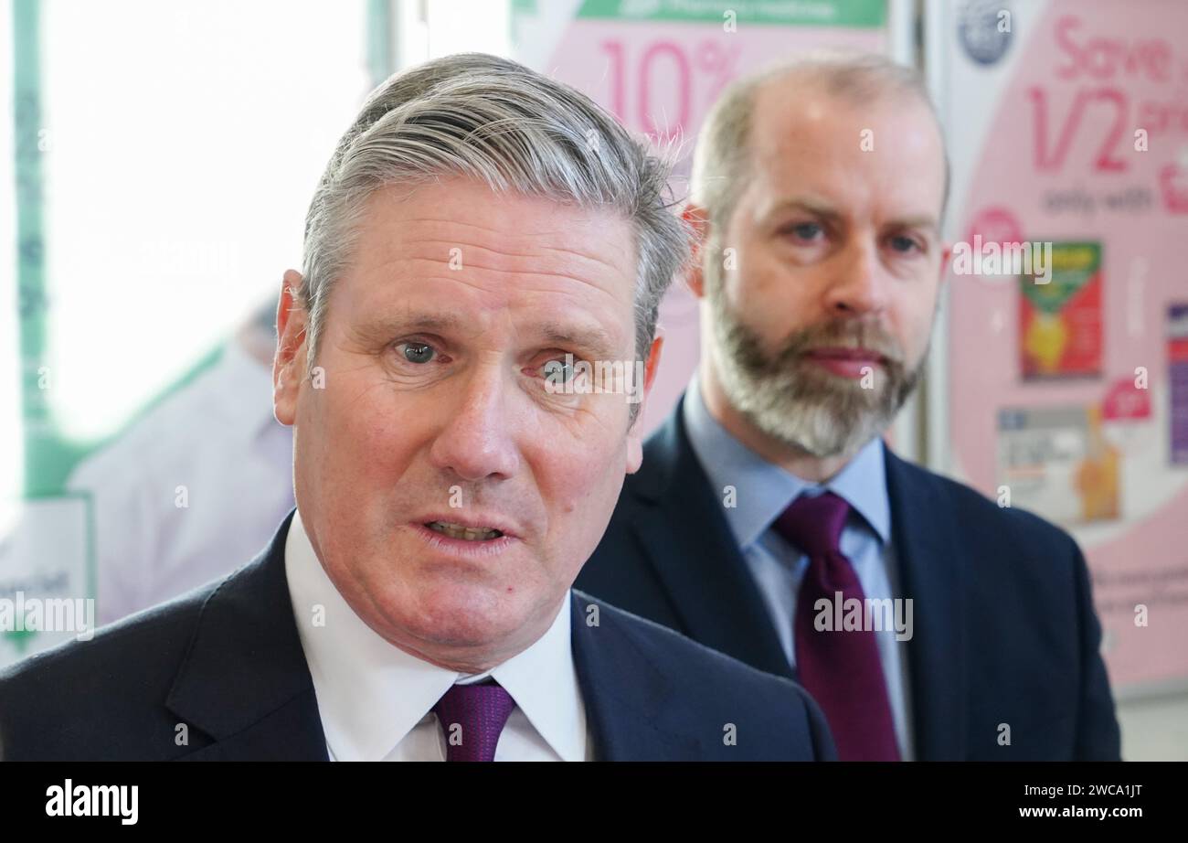 Labour Party leader Sir Keir Starmer (left) and shadow business ...