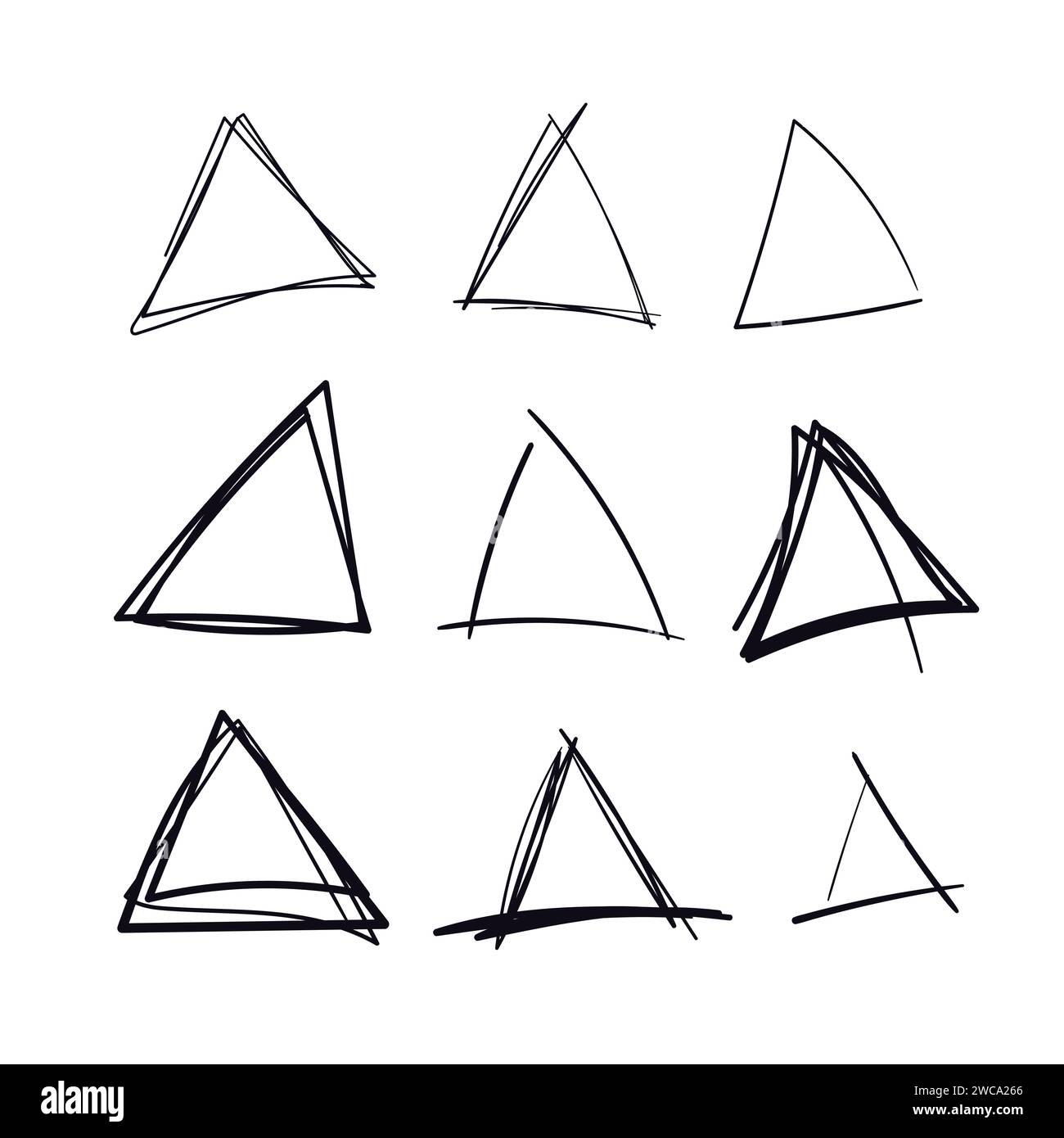 Hand Drawn Triangle Scribbles Doodle Vector Illustration Doodle icon ...