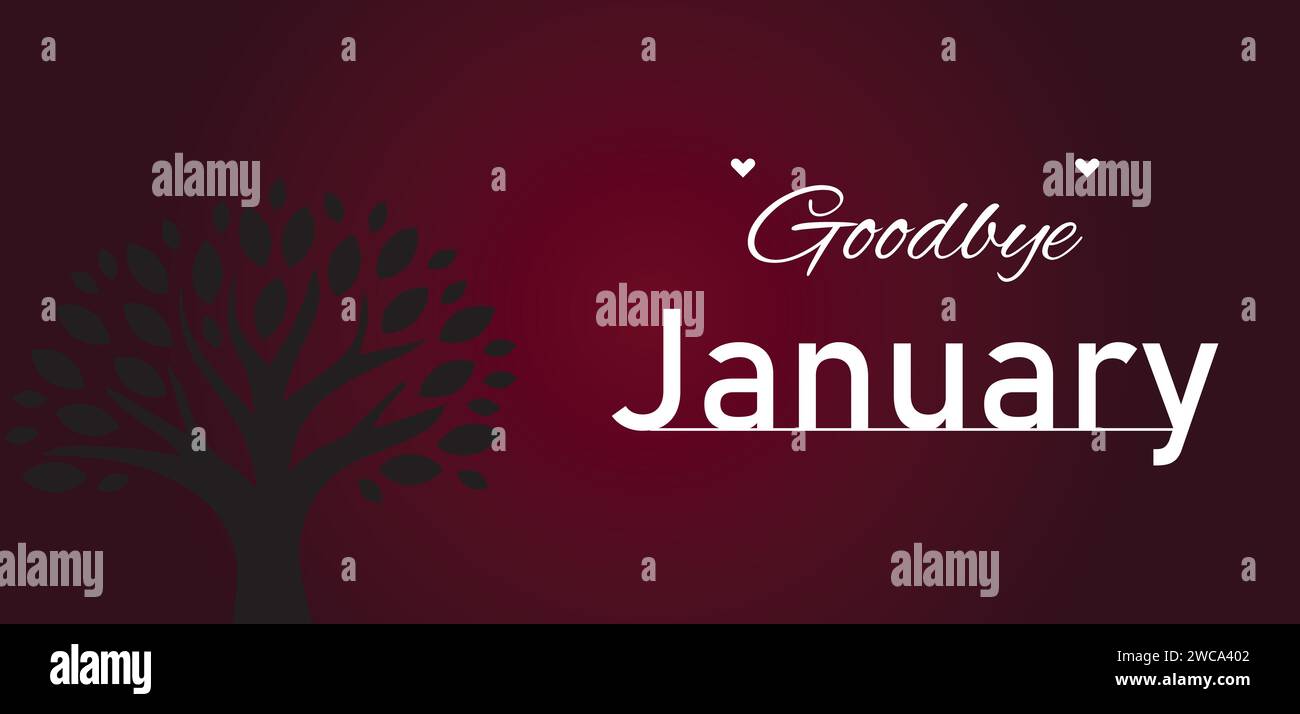 Good Bye January Beautiful Text illustration Design Stock Vector Image ...