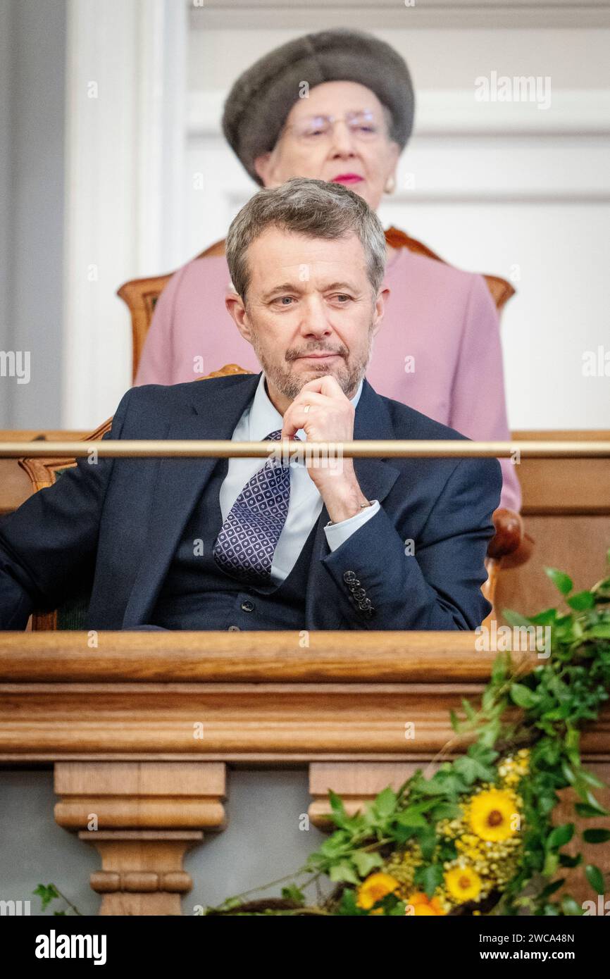 Denmark. 15th Jan, 2024. King Frederik X and Queen Margrethe in the ...
