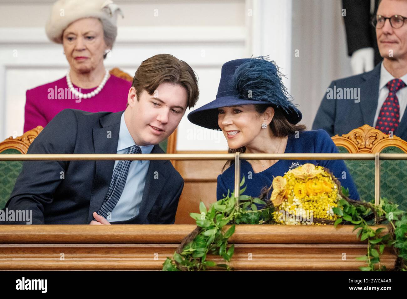 Denmark. 15th Jan, 2024. Queen Mary, Crown Prince Christian, Princess ...