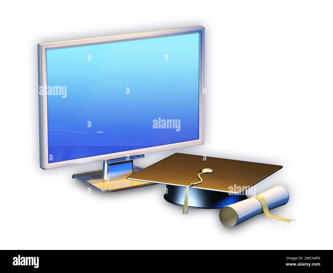 White line computer monitor graduation Cut Out Stock Images & Pictures ...