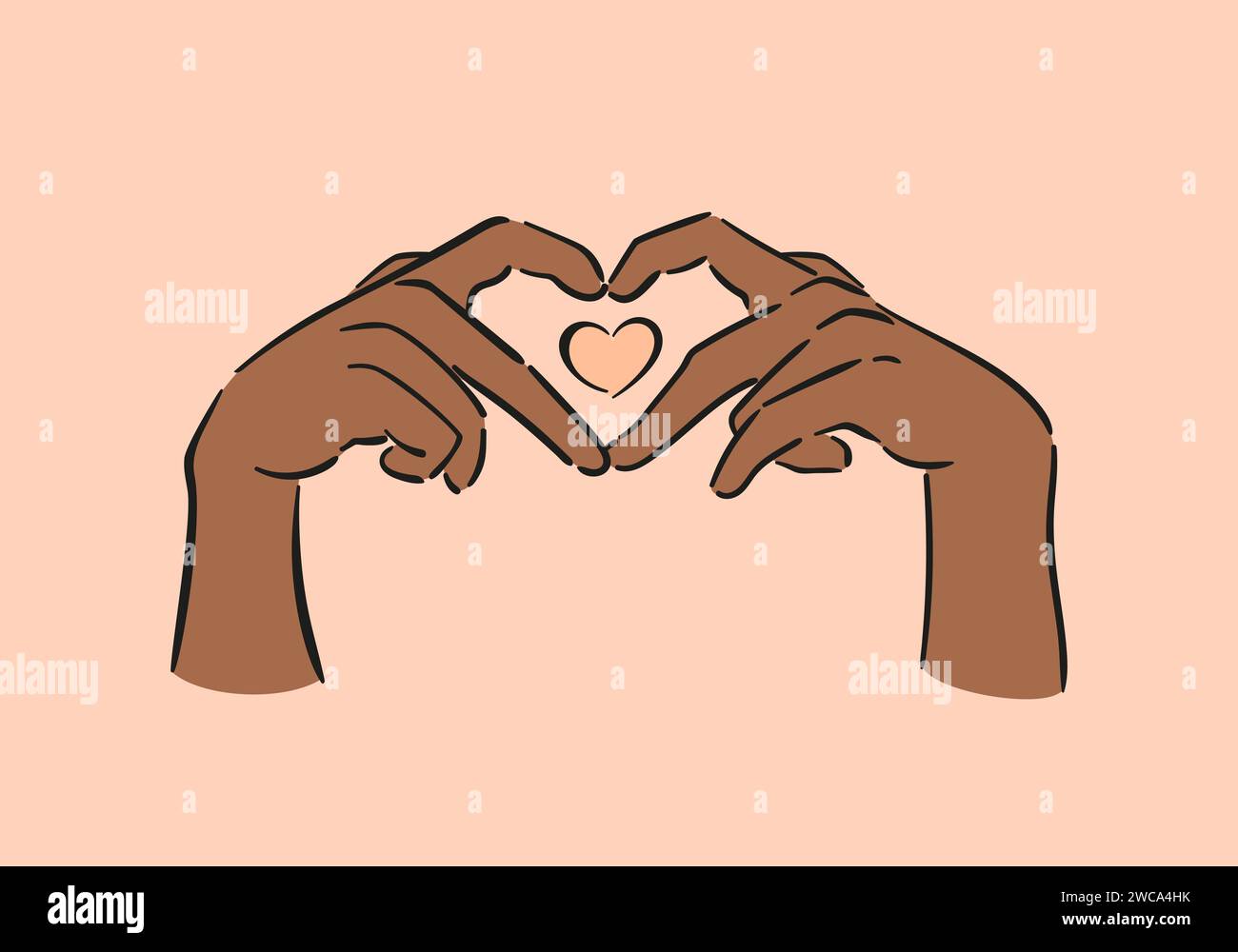 Hand Heart. Happy Valentines Day. gesture depicting love. Vector ...