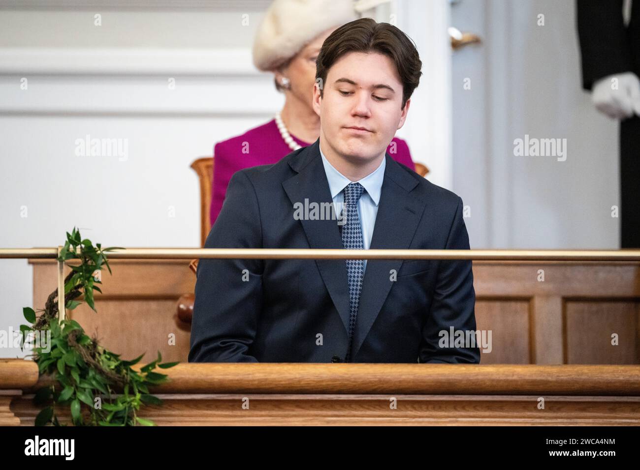 Crown Prince Christian, as the new royal couple with members of the ...