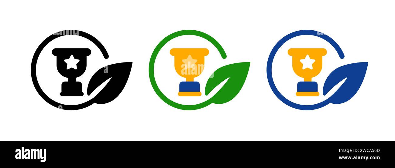 Winner award championship winner in eco green leaf circle ...