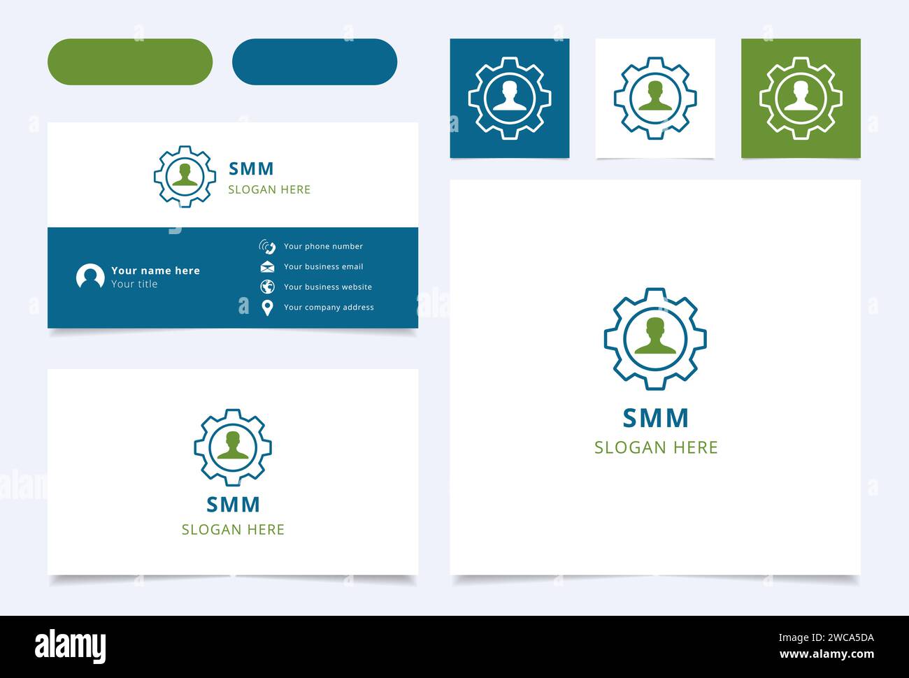 Smm logo brand business card. Branding book affilate marketing collection. Thin Smm logo Stock ...