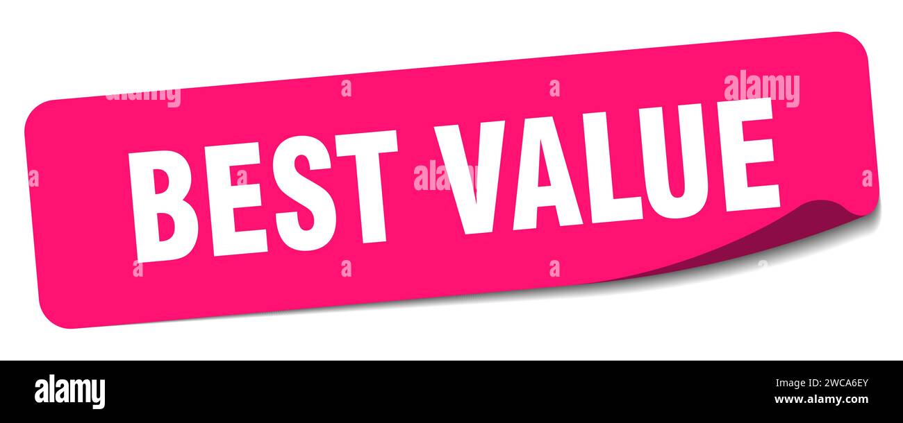 best value sticker. best value rectangular label isolated on white ...