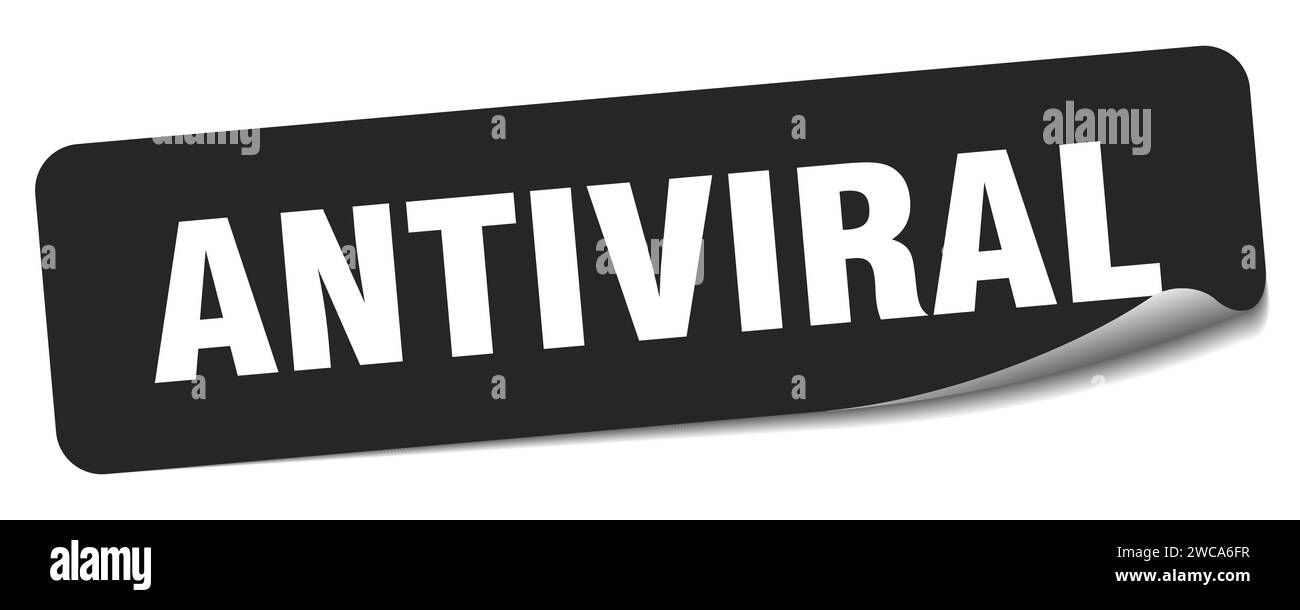 antiviral sticker. antiviral rectangular label isolated on white ...