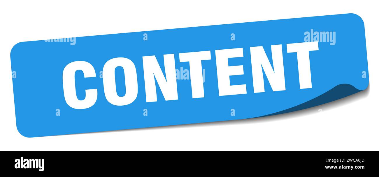 content sticker. content rectangular label isolated on white background ...