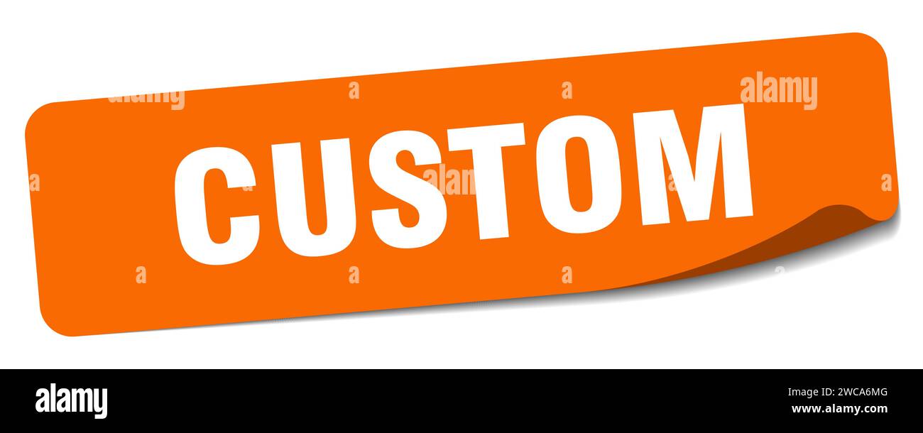 custom sticker. custom rectangular label isolated on white background ...