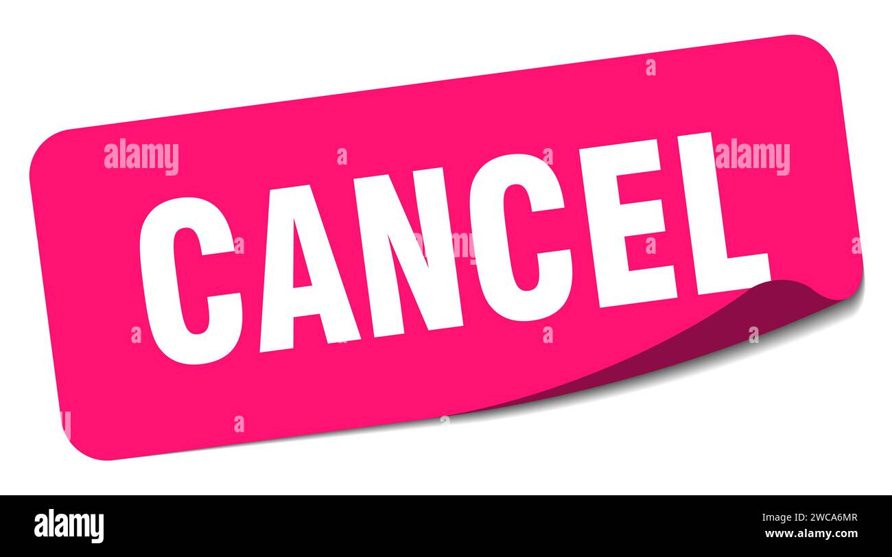cancel sticker. cancel rectangular label isolated on white background ...