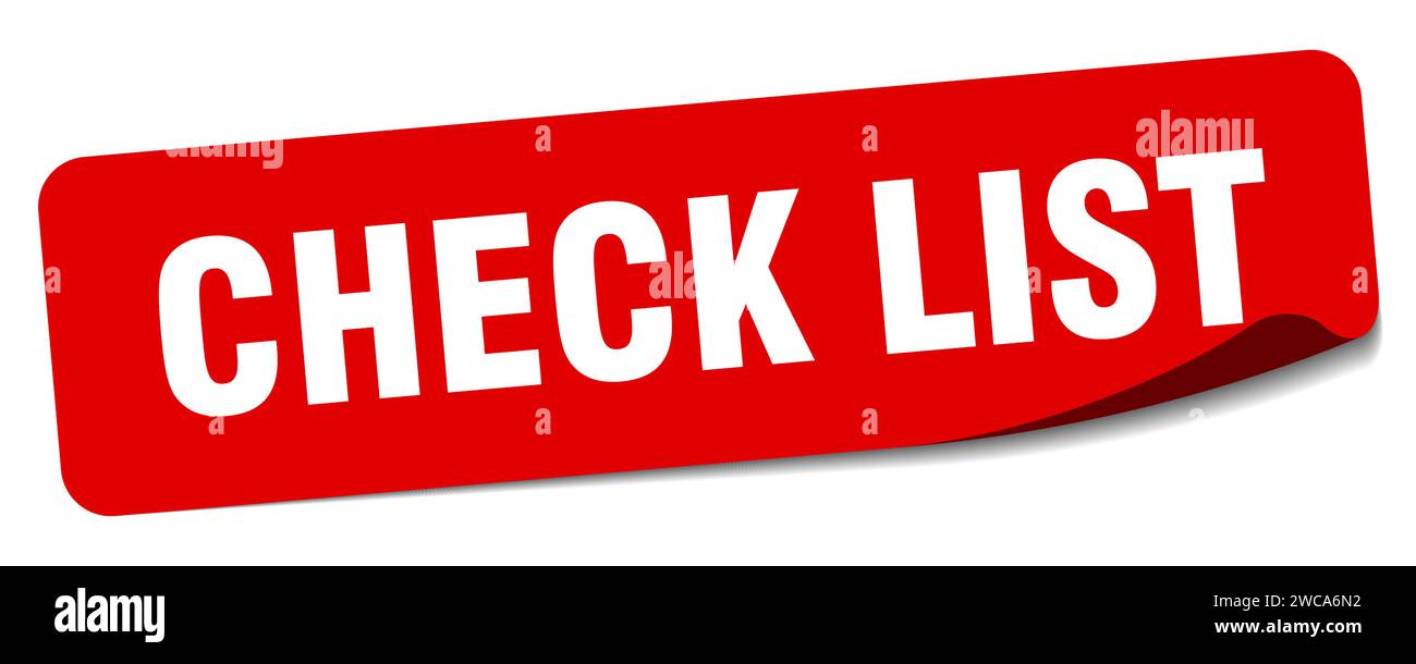 check list sticker. check list rectangular label isolated on white ...