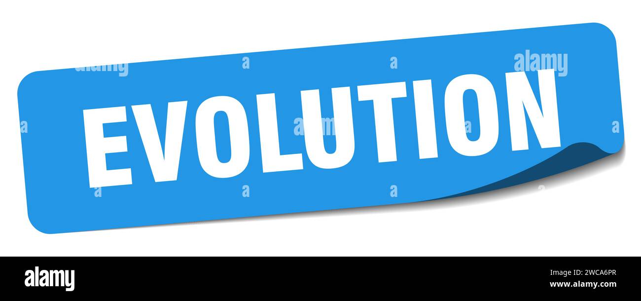 evolution sticker. evolution rectangular label isolated on white ...