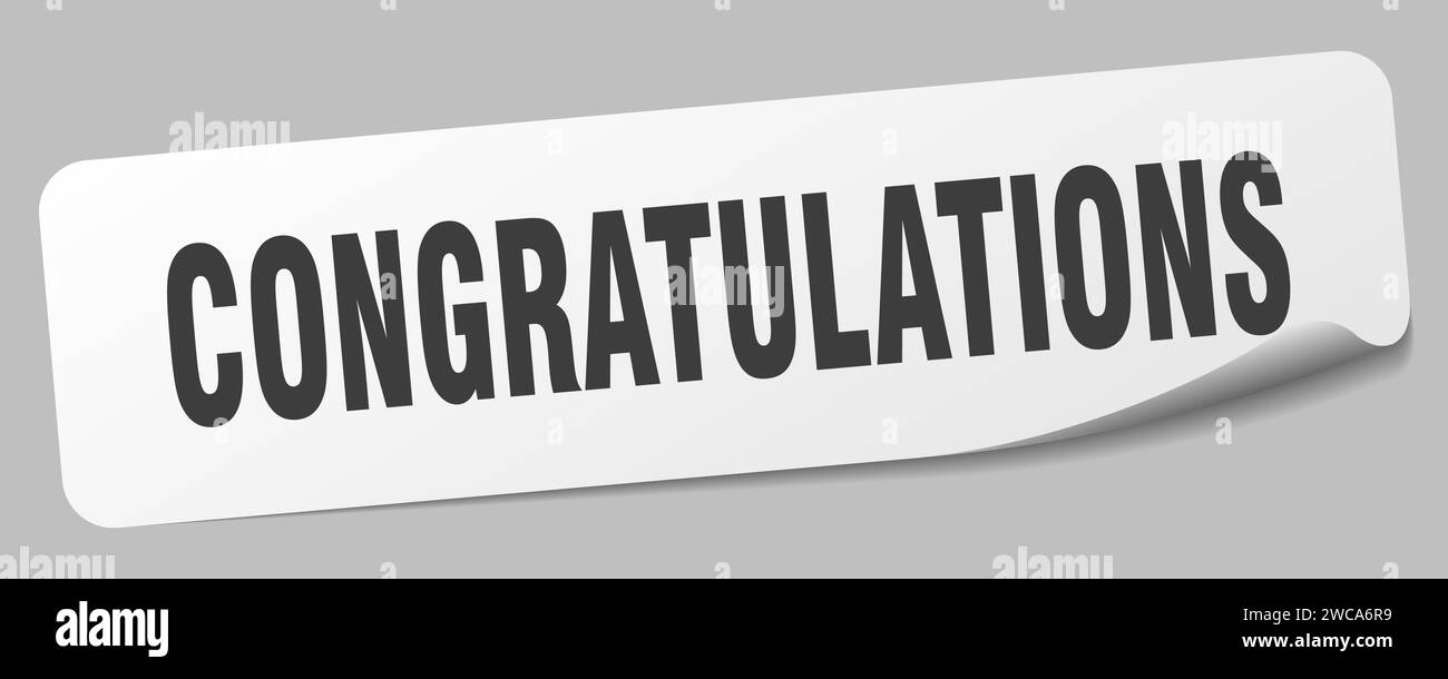 congratulations sticker. congratulations rectangular label isolated on ...