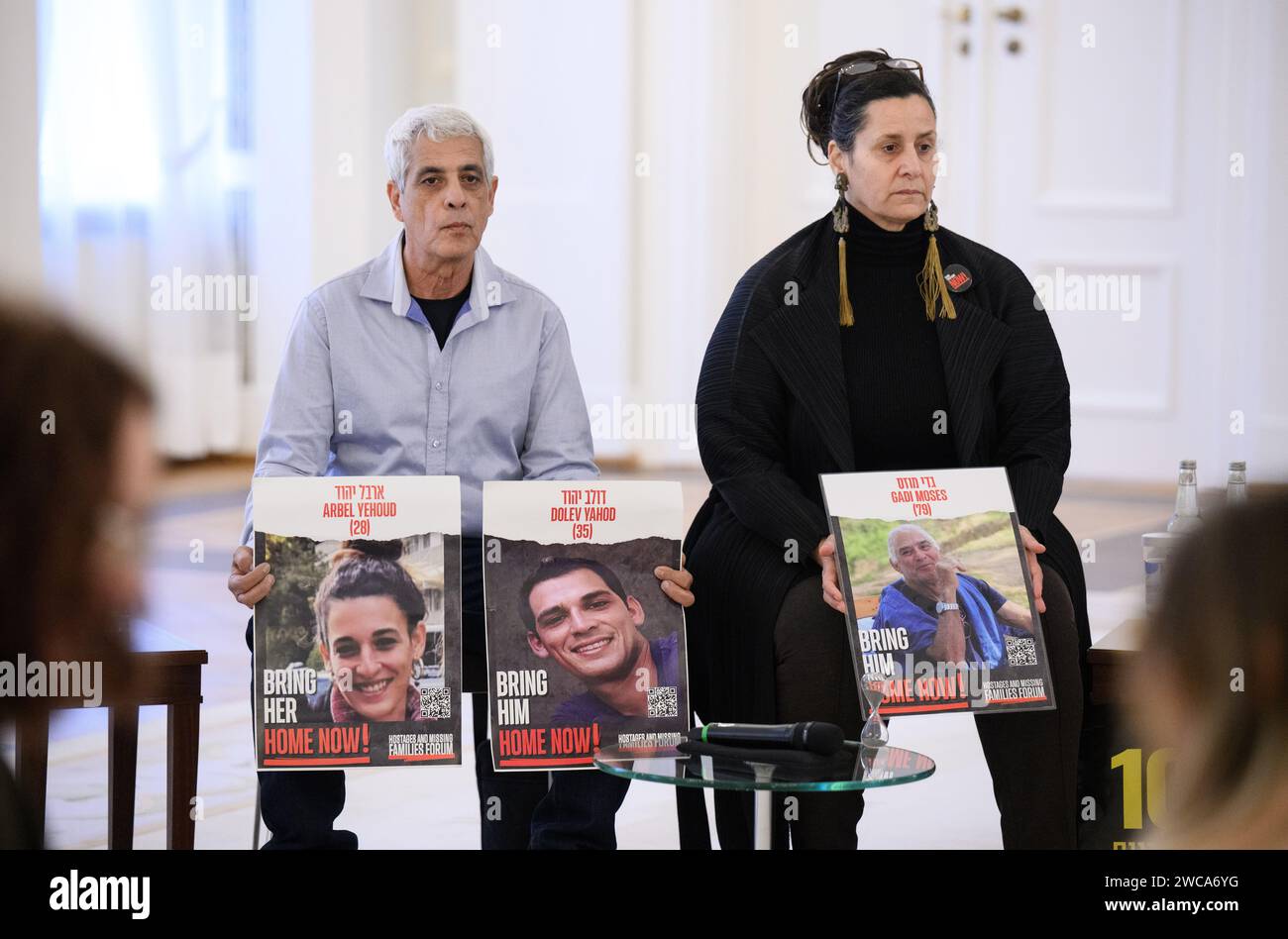 Berlin, Germany. 15th Jan, 2024. Yehiel Yehoud (l), father of German ...