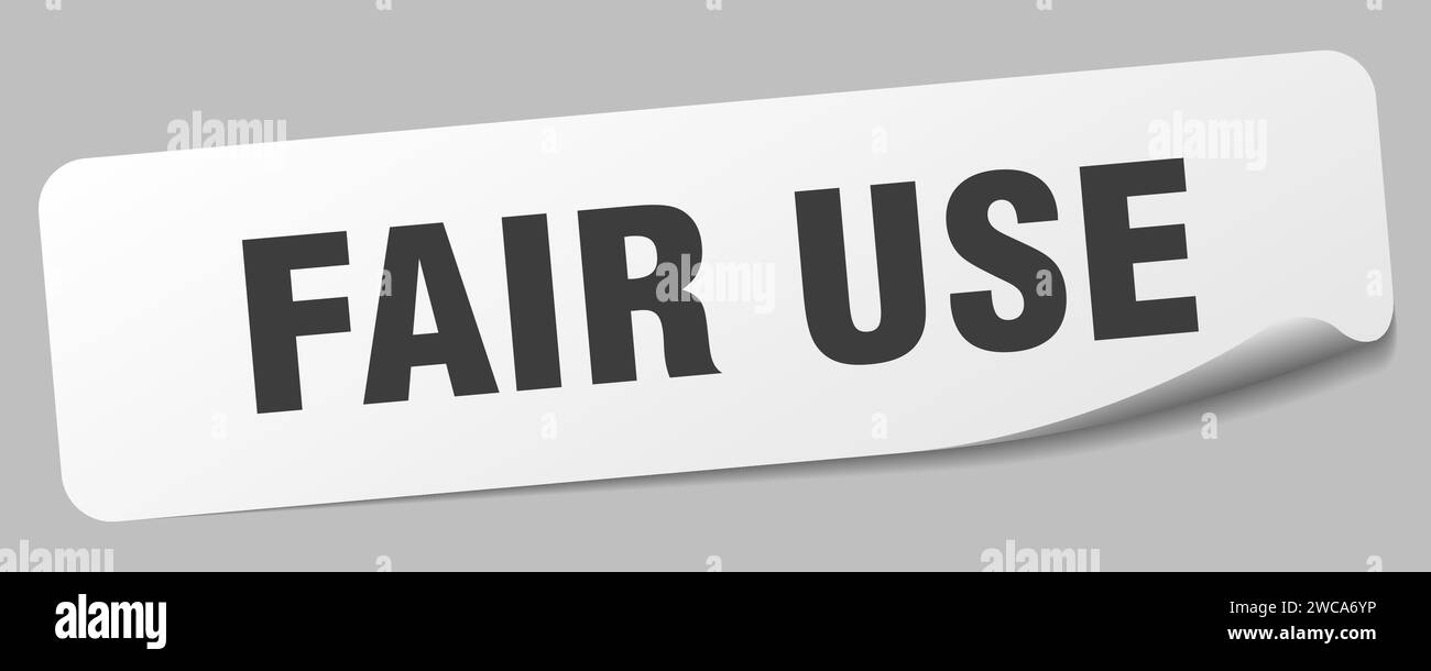 fair use sticker. fair use rectangular label isolated on white ...