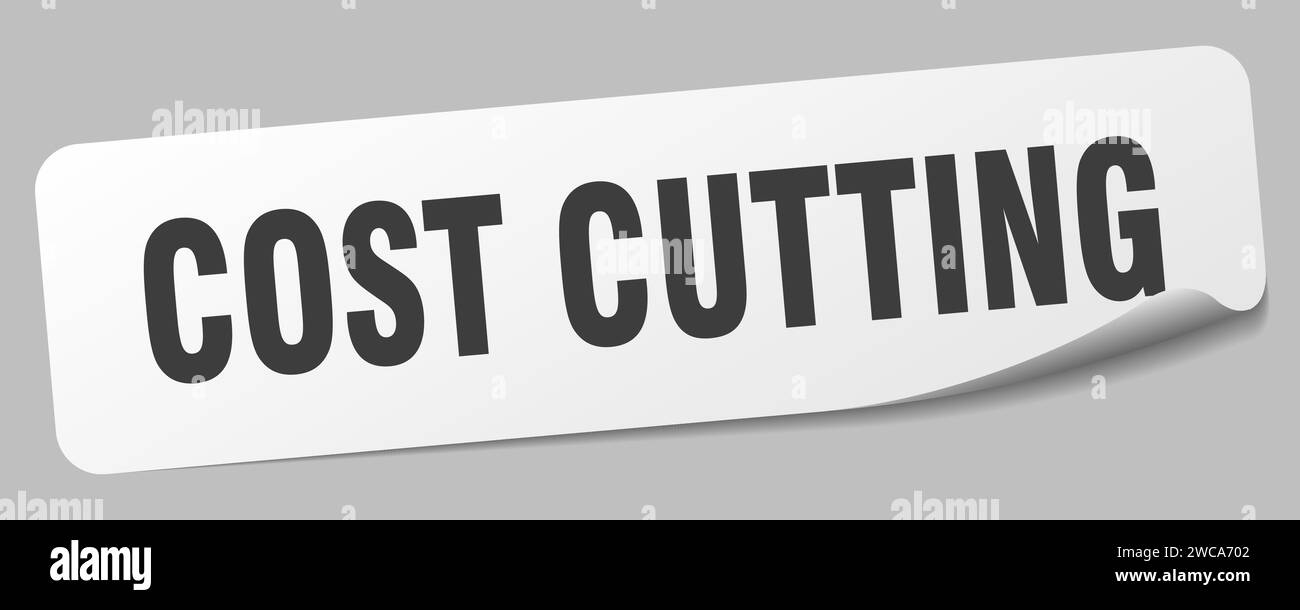 cost cutting sticker. cost cutting rectangular label isolated on white ...
