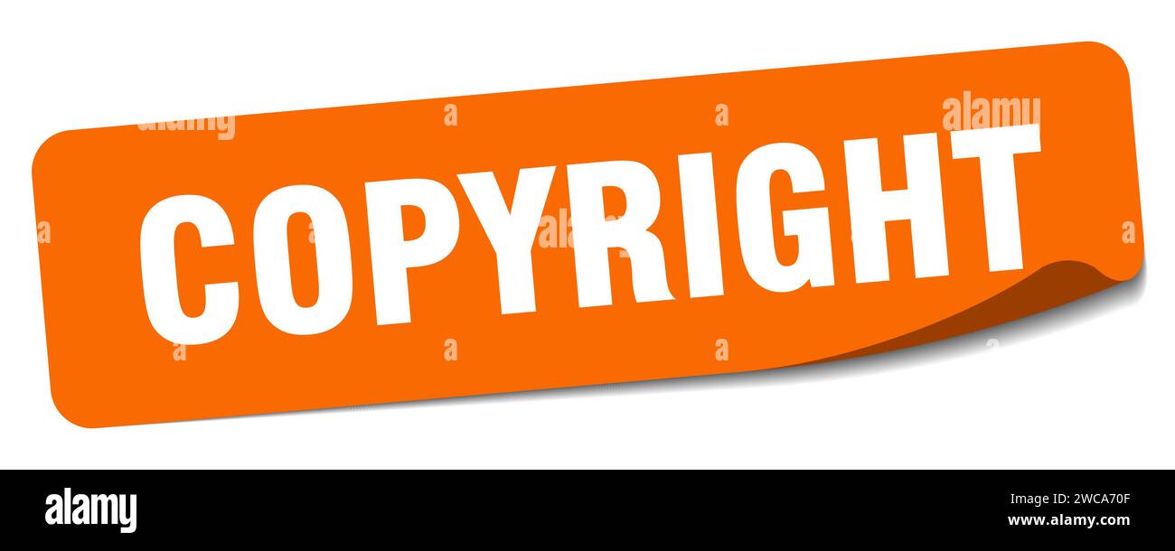 copyright sticker. copyright rectangular label isolated on white ...