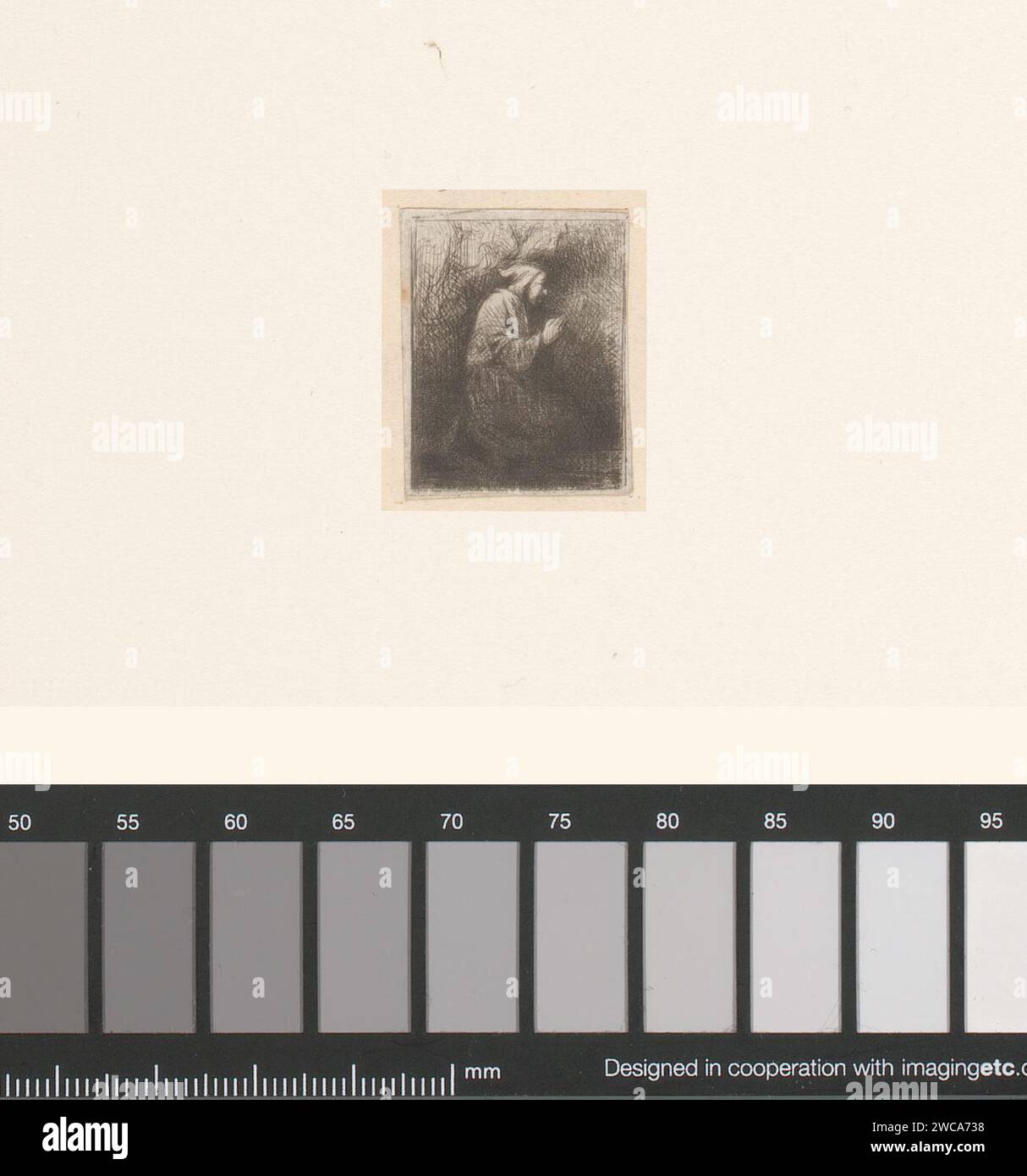 Praying man with hood, Charles Emile Jacque (attributed to), 1823 ...