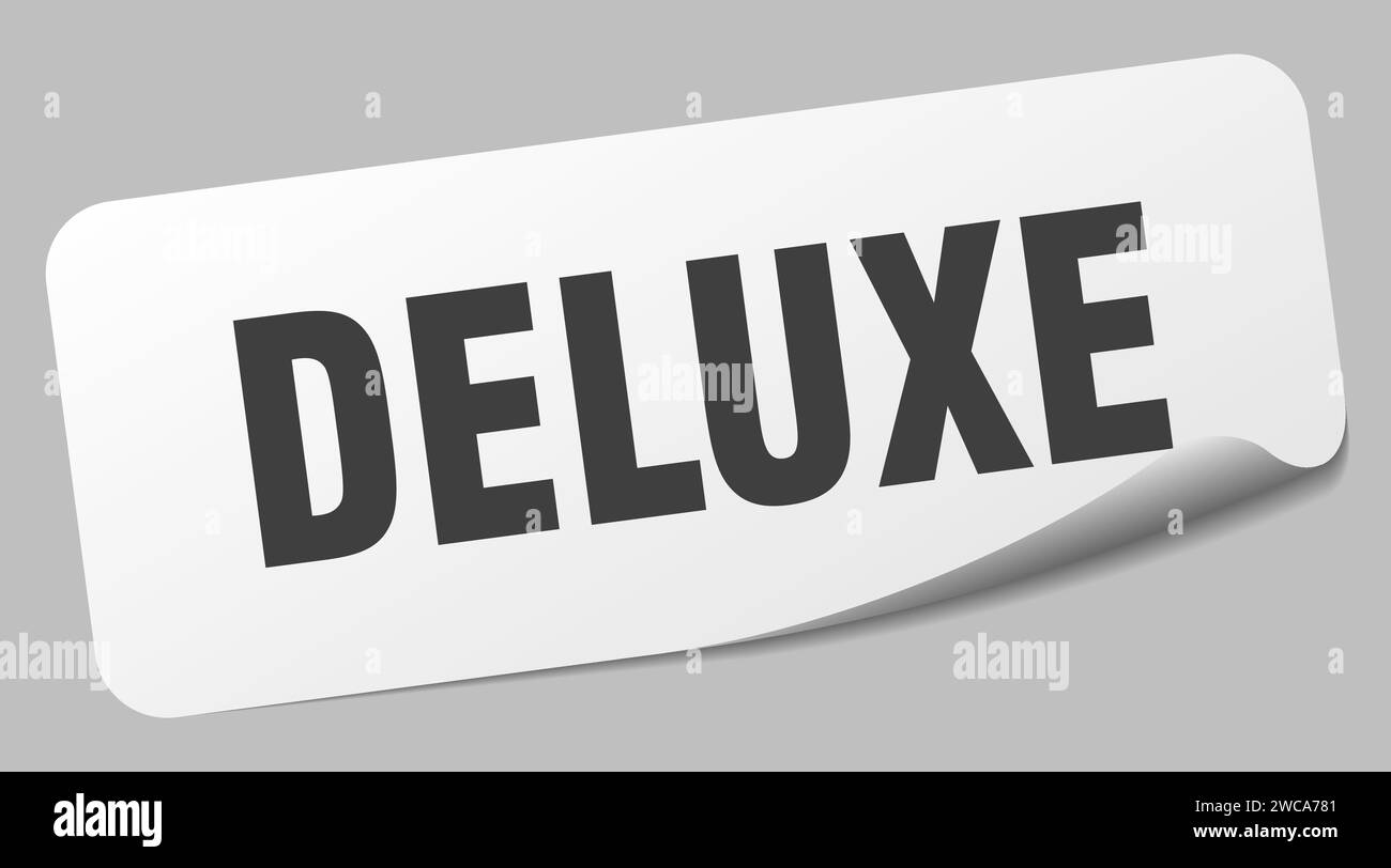 deluxe sticker. deluxe rectangular label isolated on white background ...