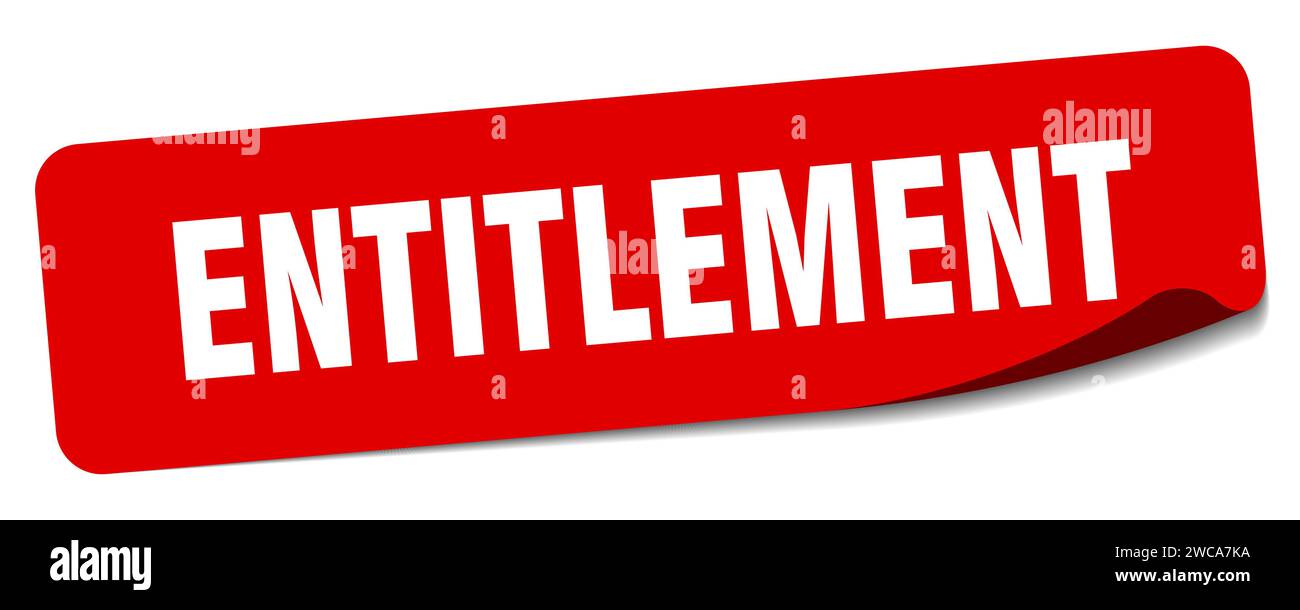 entitlement sticker. entitlement rectangular label isolated on white ...