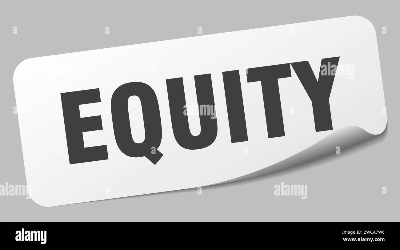 equity sticker. equity rectangular label isolated on white background ...