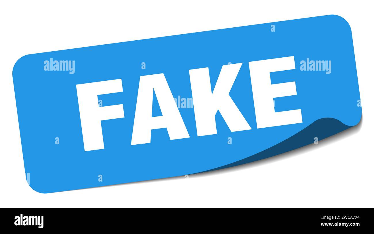 fake sticker. fake rectangular label isolated on white background Stock ...