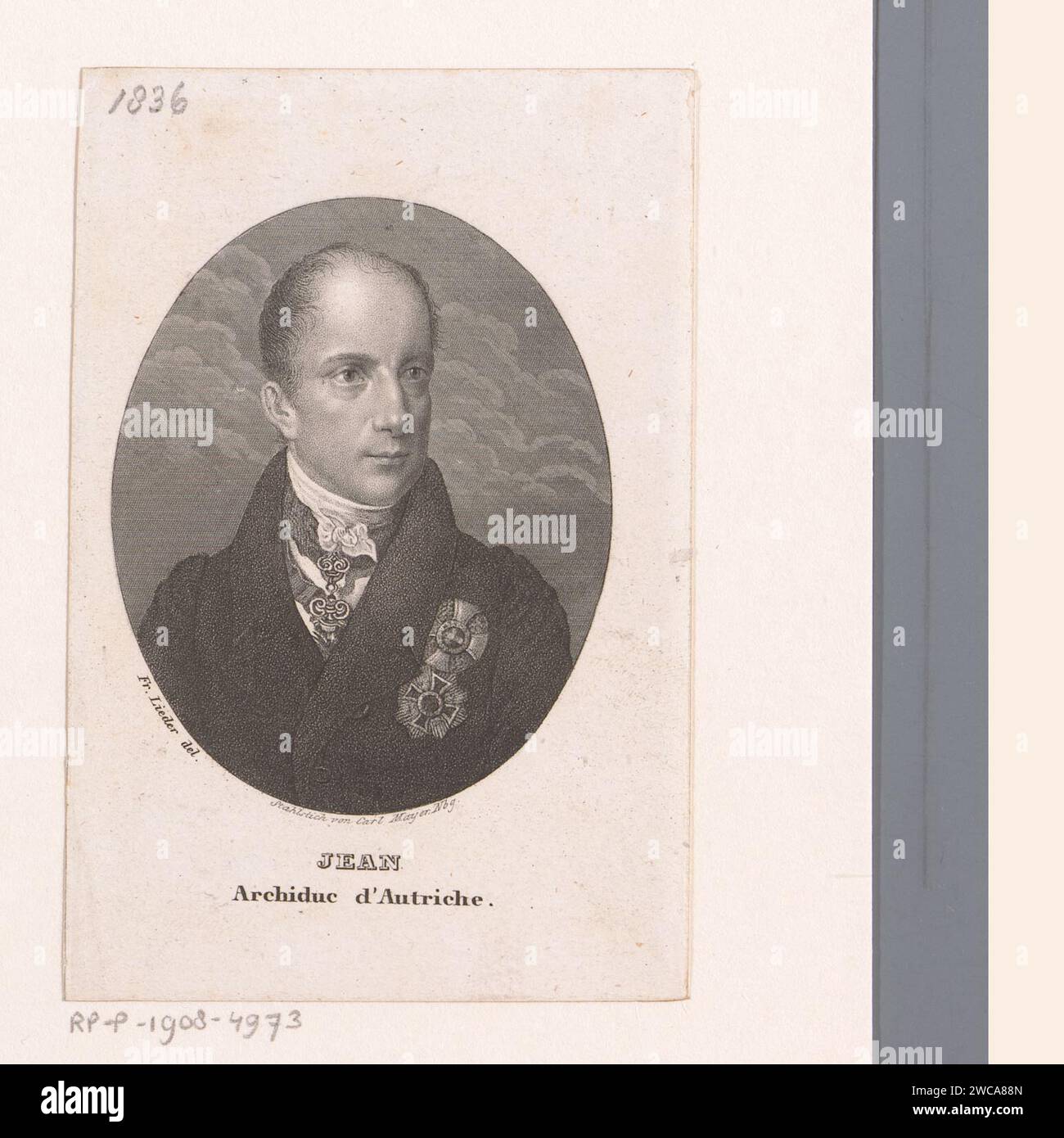 Portrait of Johann, Archduke of Austria, Carl Mayer, after Friedrich ...