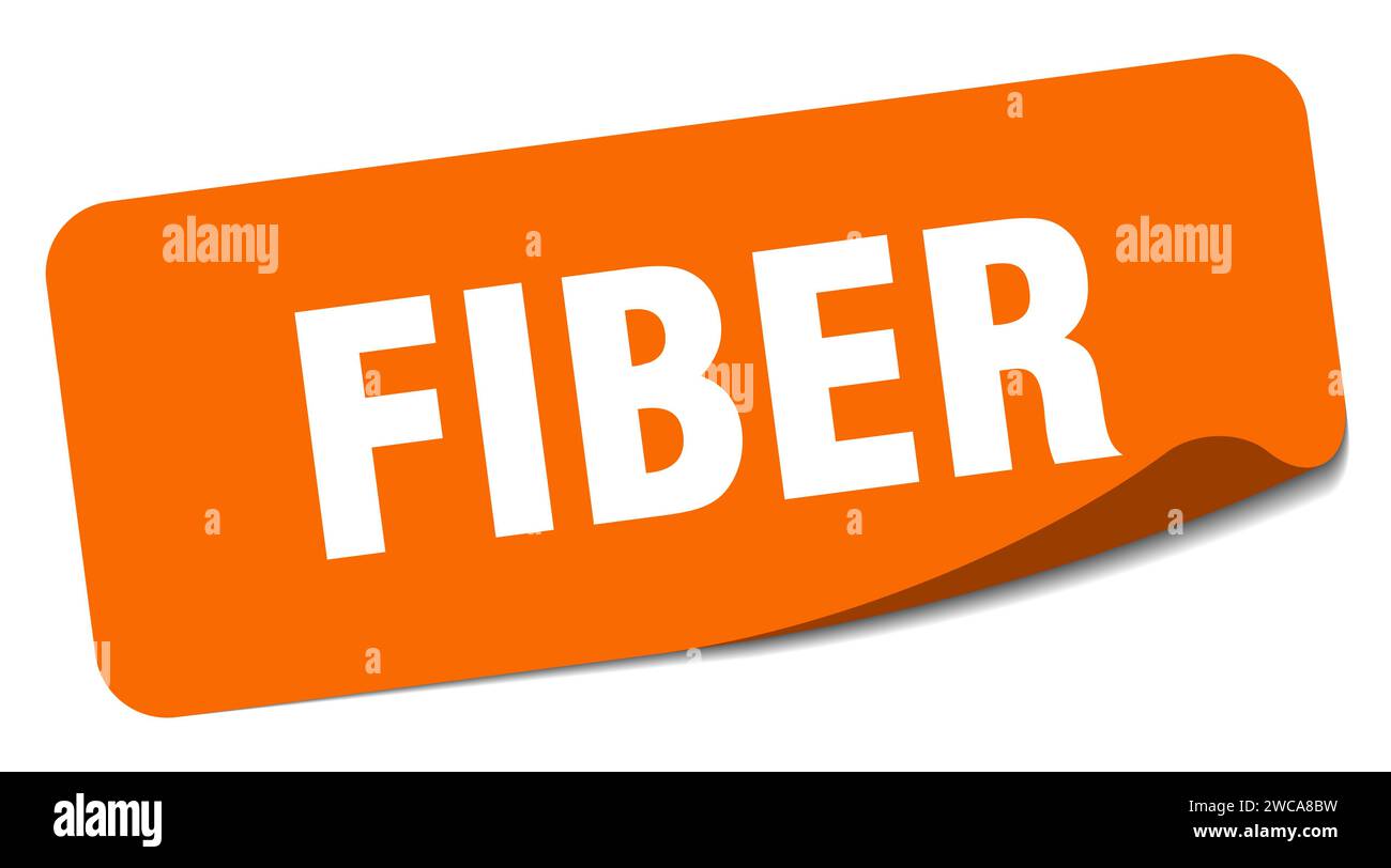fiber sticker. fiber rectangular label isolated on white background ...
