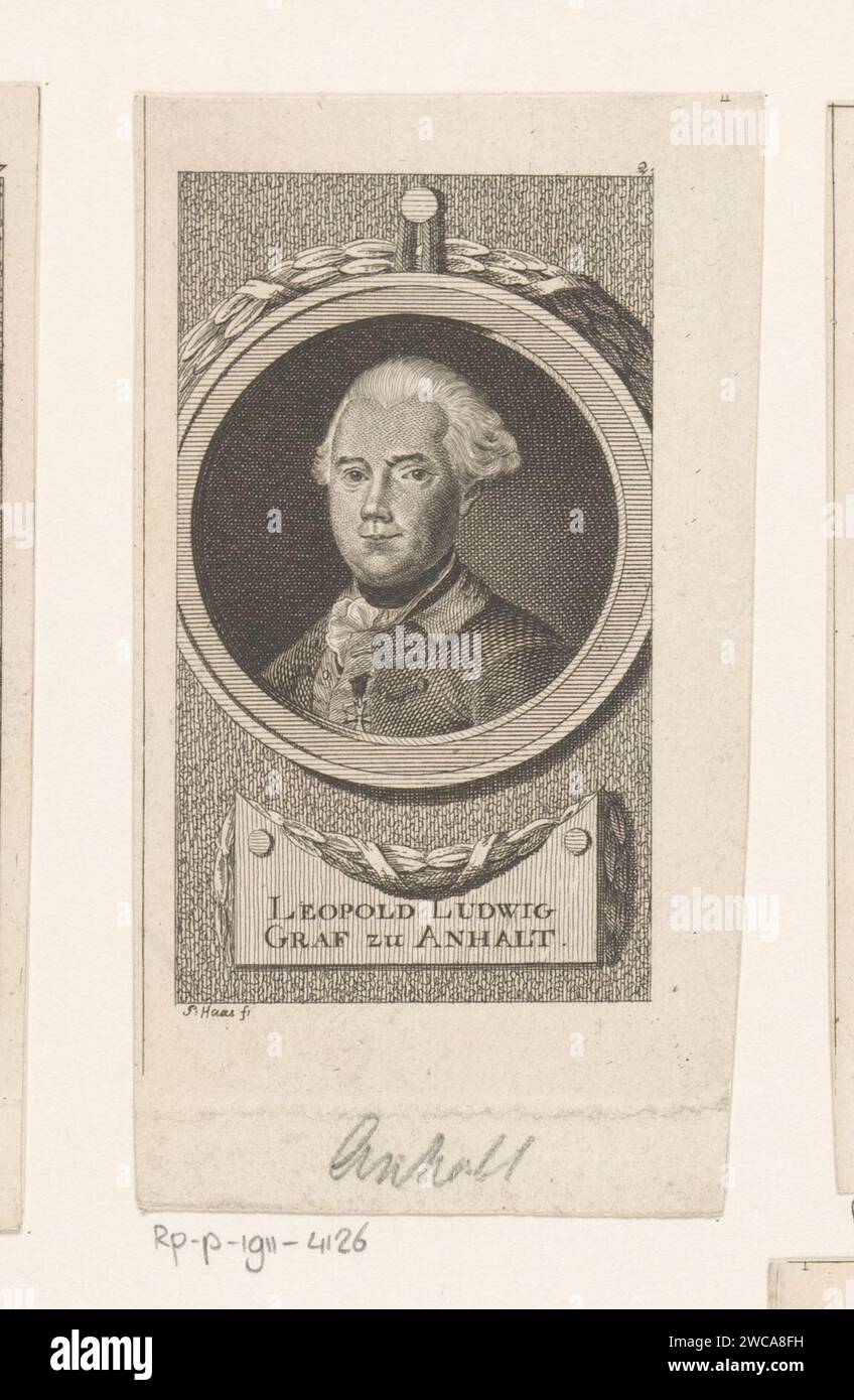 Portrait van Leopold Ludwig Graf von Anhalt, Peter Haas, 1764 - 1804 ...