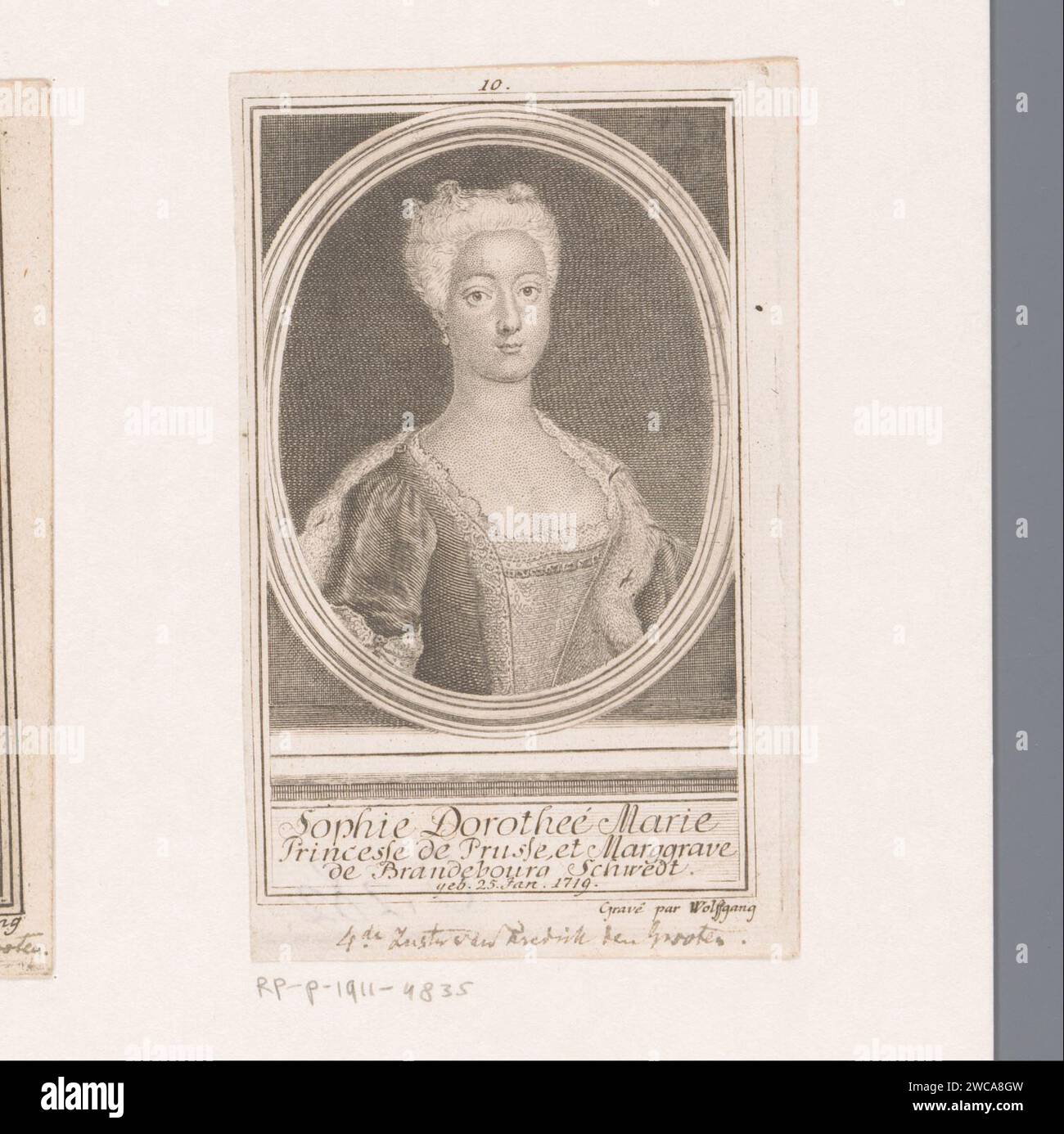 Portrait of Sophia Dorothea, princess of Prussia, Gustav Andreas Wolfgang (1692-1775), 1739 ...