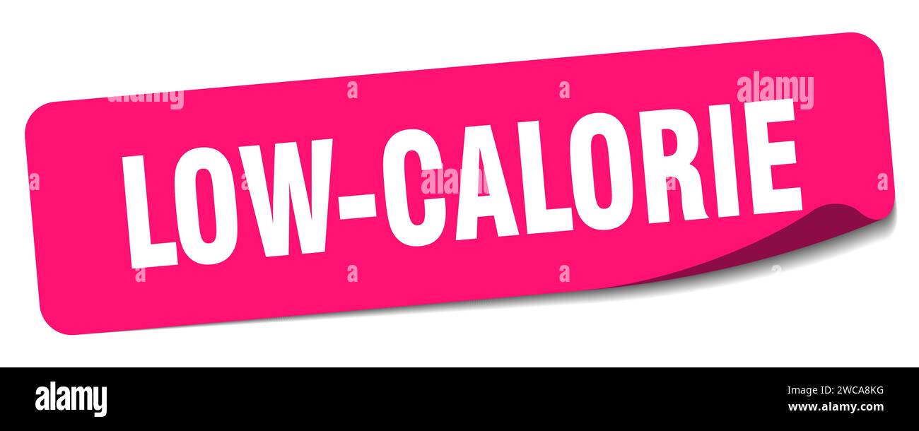 low-calorie sticker. low-calorie rectangular label isolated on white ...