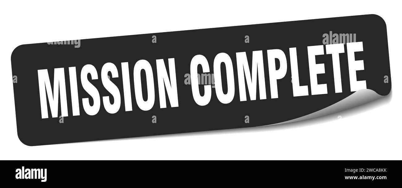 mission complete sticker. mission complete rectangular label isolated ...