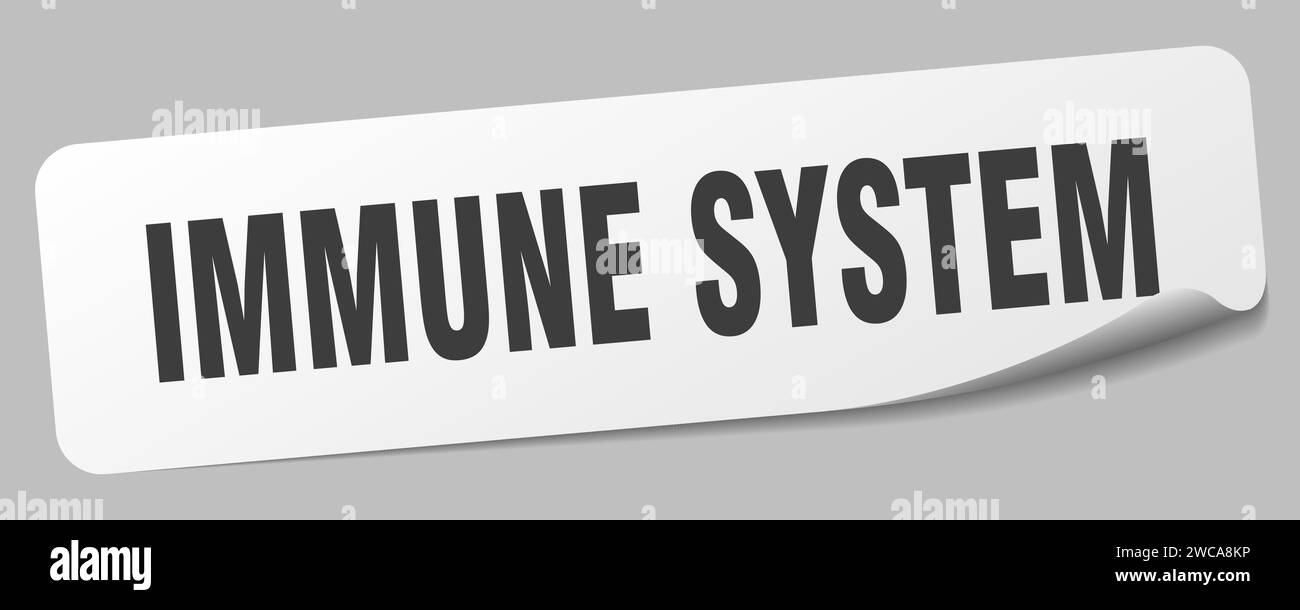 immune system sticker. immune system rectangular label isolated on ...