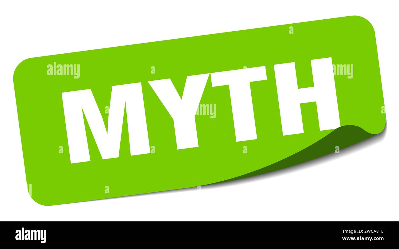 myth sticker. myth rectangular label isolated on white background Stock ...