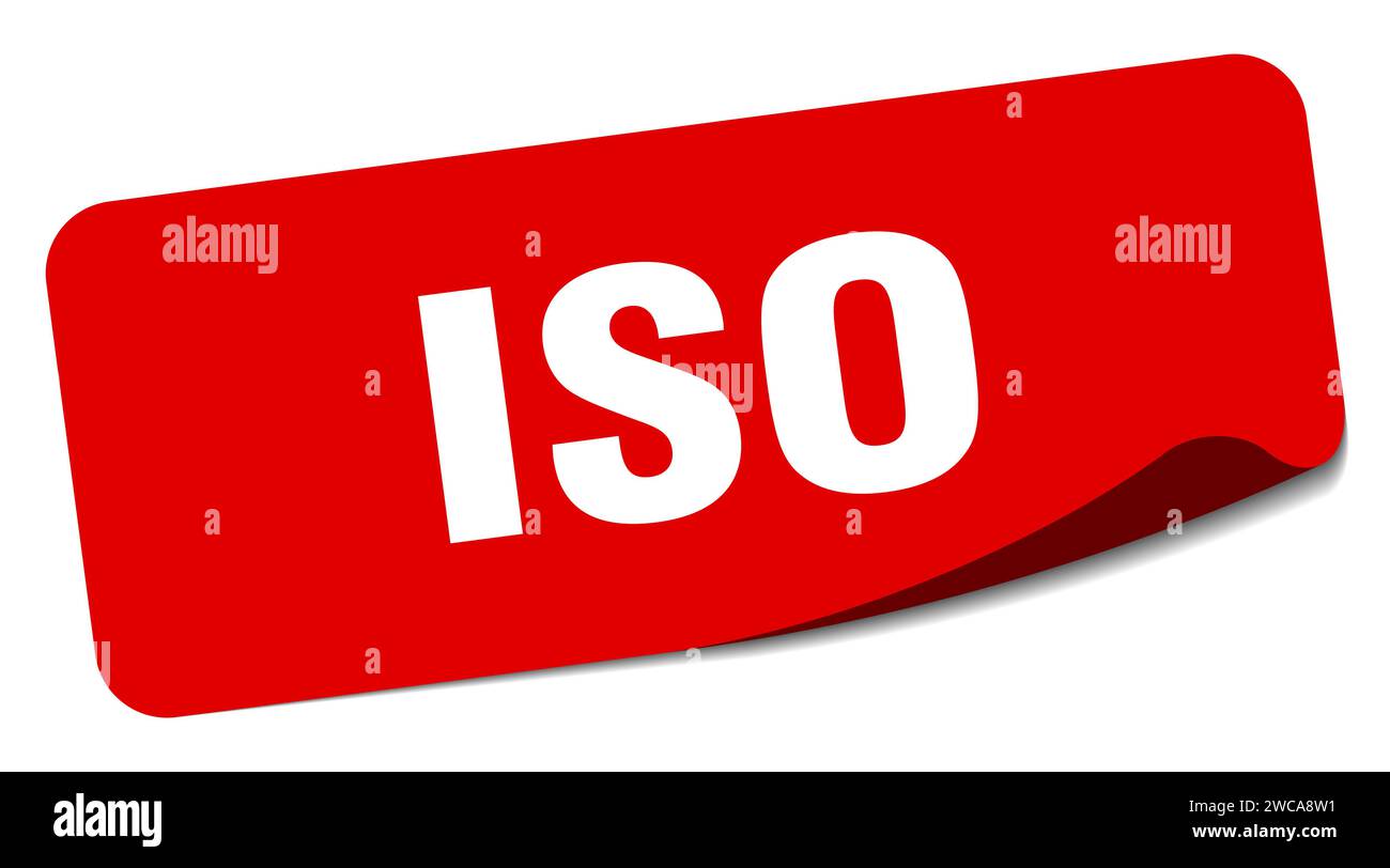 iso sticker. iso rectangular label isolated on white background Stock ...