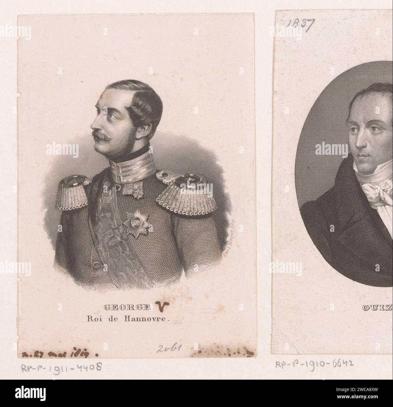 Portrait of George V van Hannover, Carl Mayer, 1819 - 1868 print ...