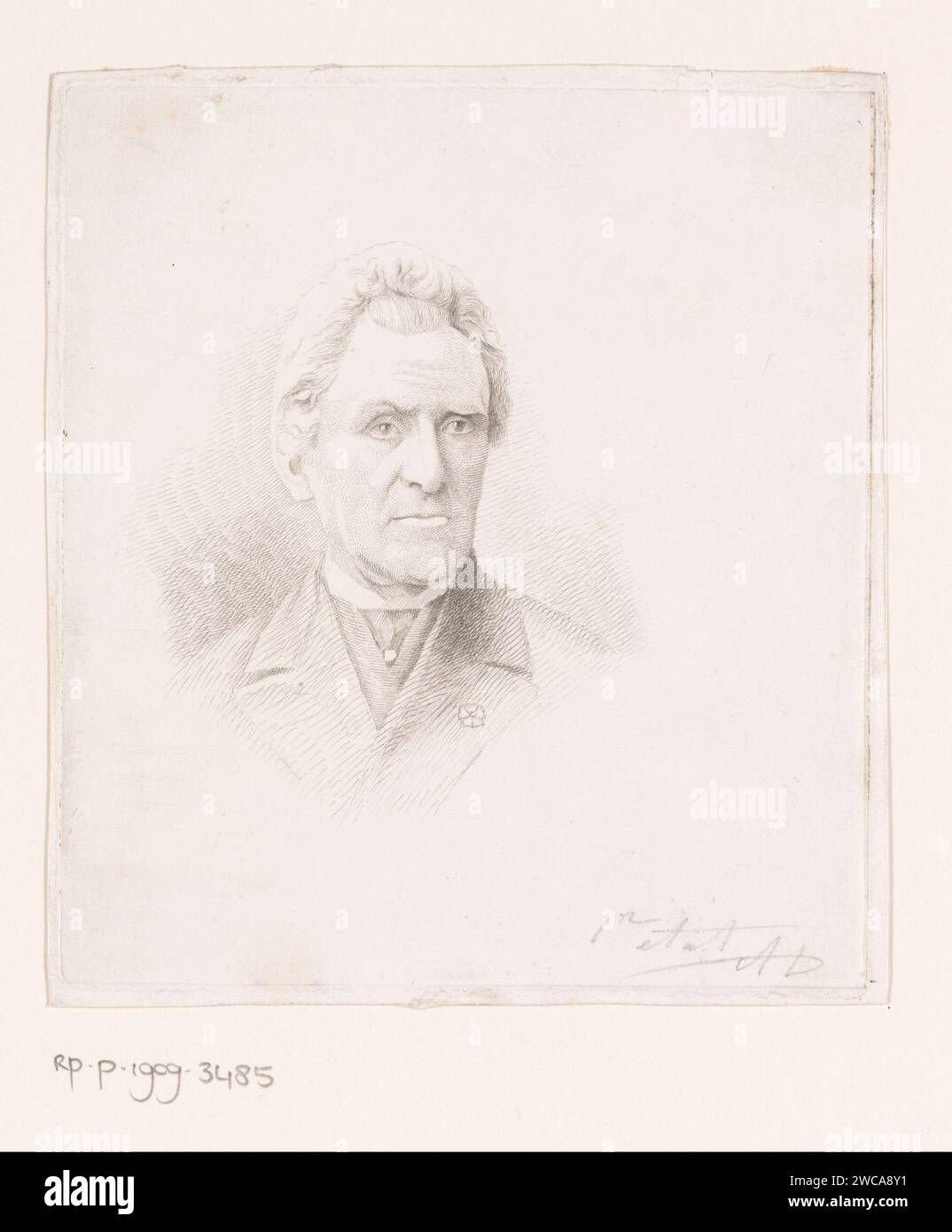 Portrait of Pieter de Decker, Auguste Danse, 1891 print paper etching ...