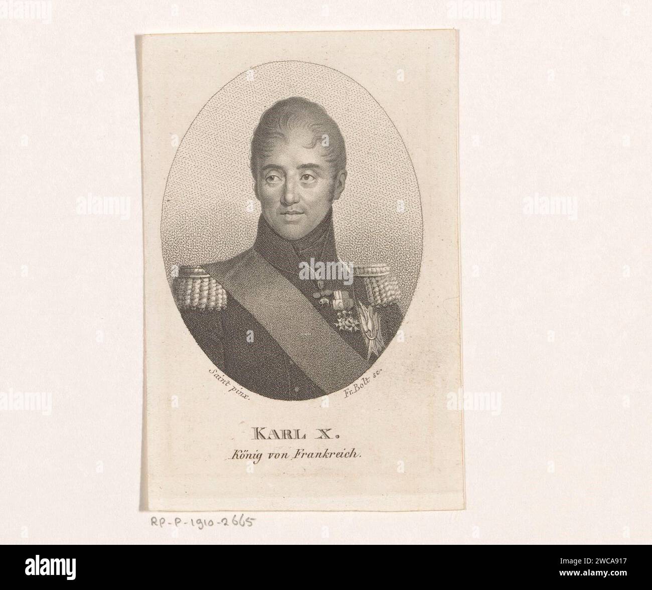 Portrait of Charles X, King of France, Johann Friedrich Bolt, After ...