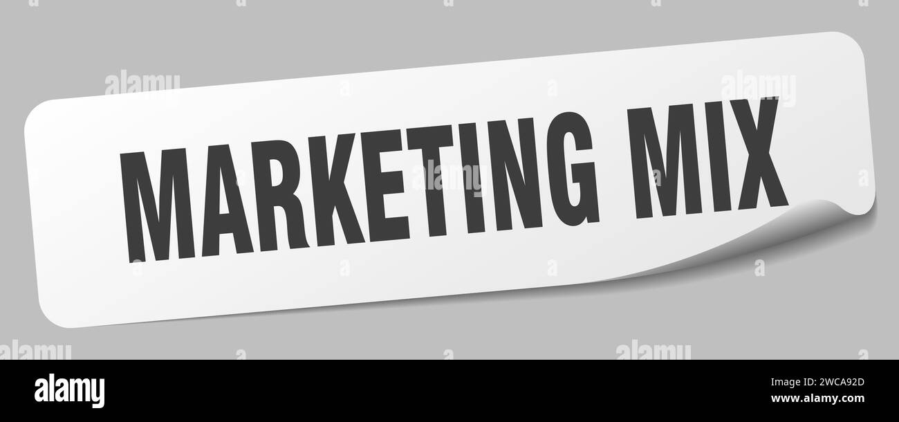 marketing mix sticker. marketing mix rectangular label isolated on ...