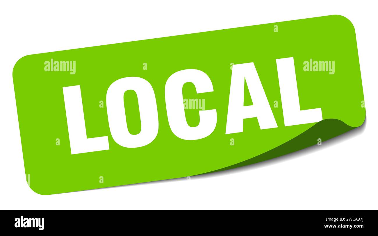 local sticker. local rectangular label isolated on white background ...