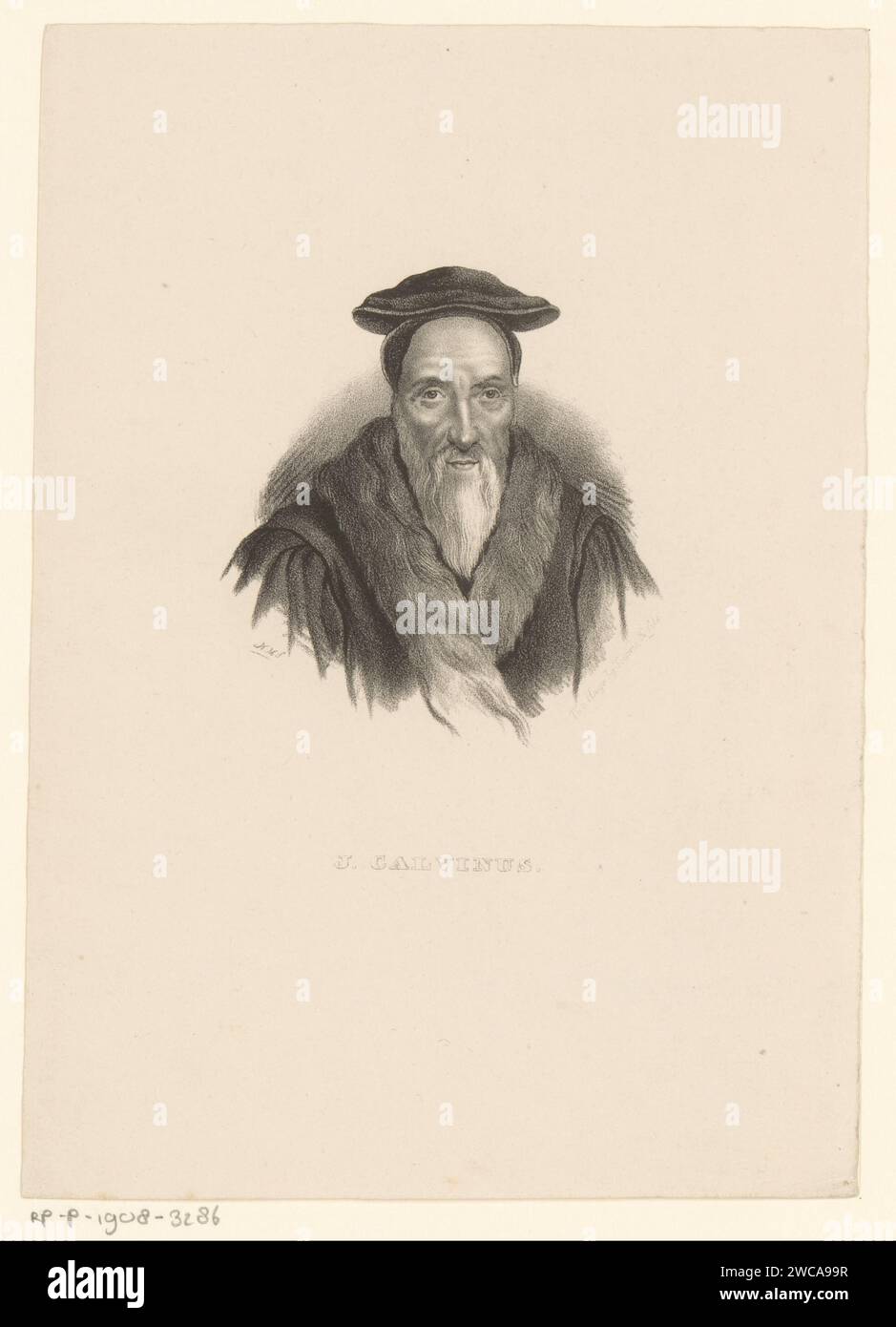 Portrait of Johannes Calvin, Nicolaas Martinus Schild, c. 1837 - c ...