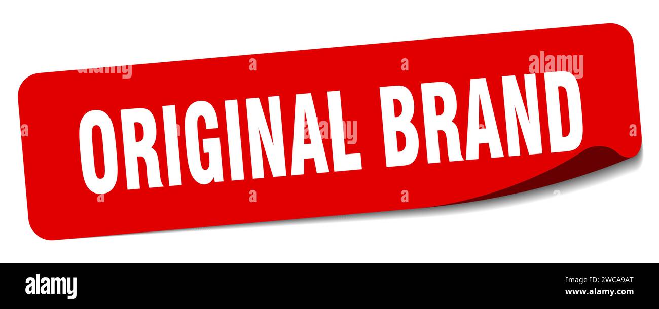 original brand sticker. original brand rectangular label isolated on ...