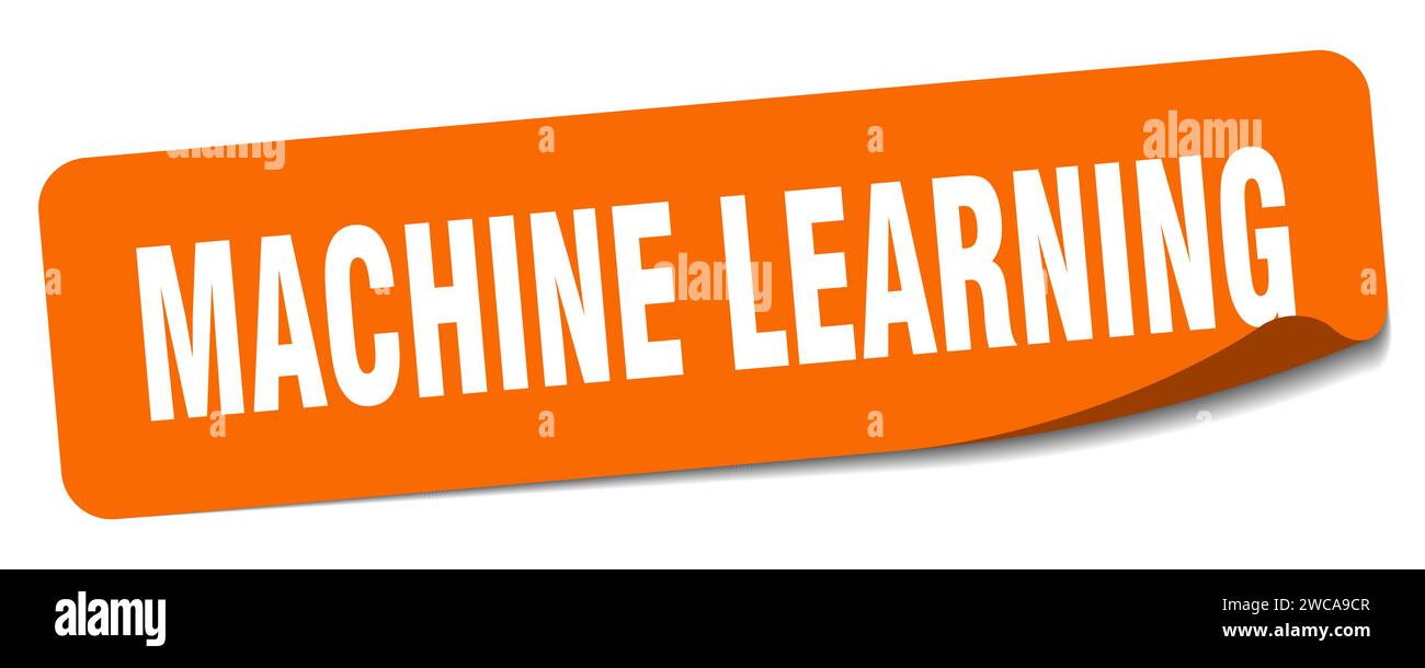 machine learning sticker. machine learning rectangular label isolated ...