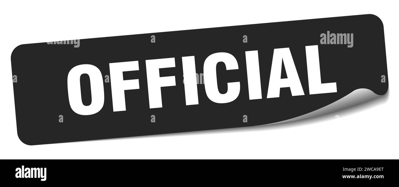 official sticker. official rectangular label isolated on white ...